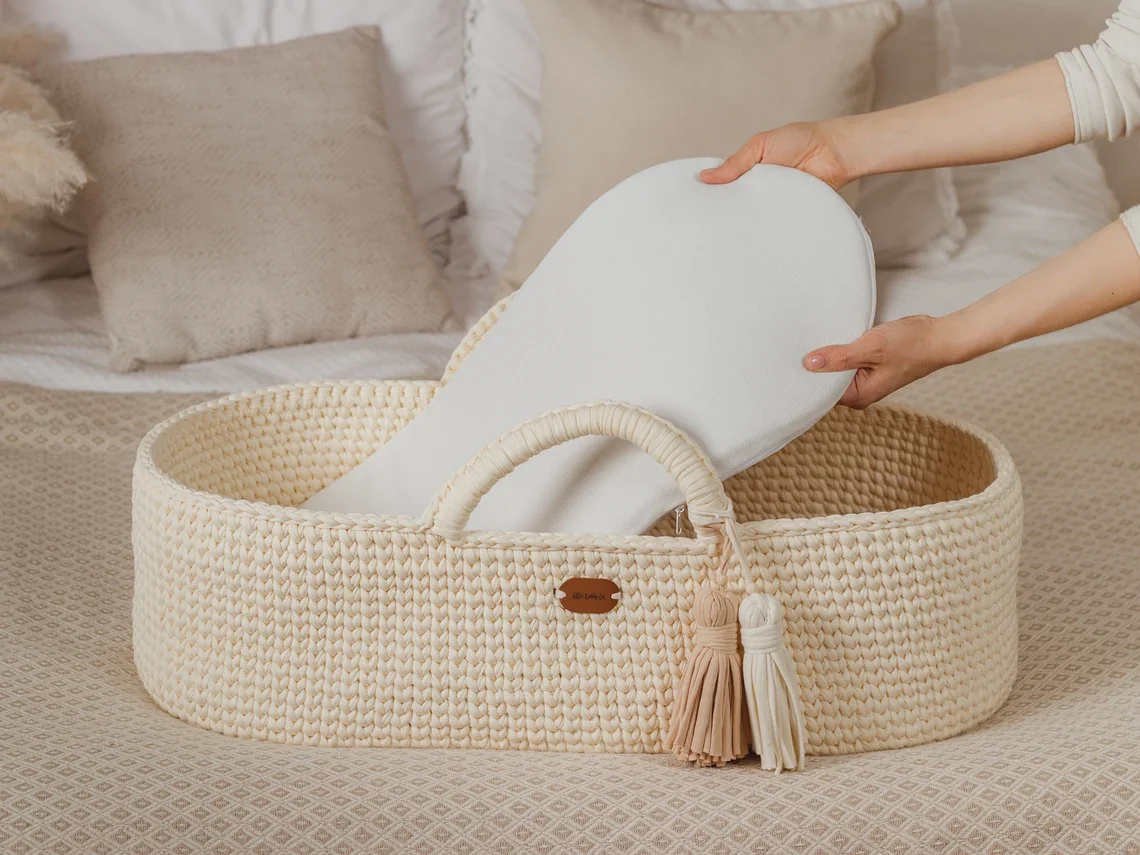 Cotton Rope Moses Basket - Baby Diaper Changing Table Topper