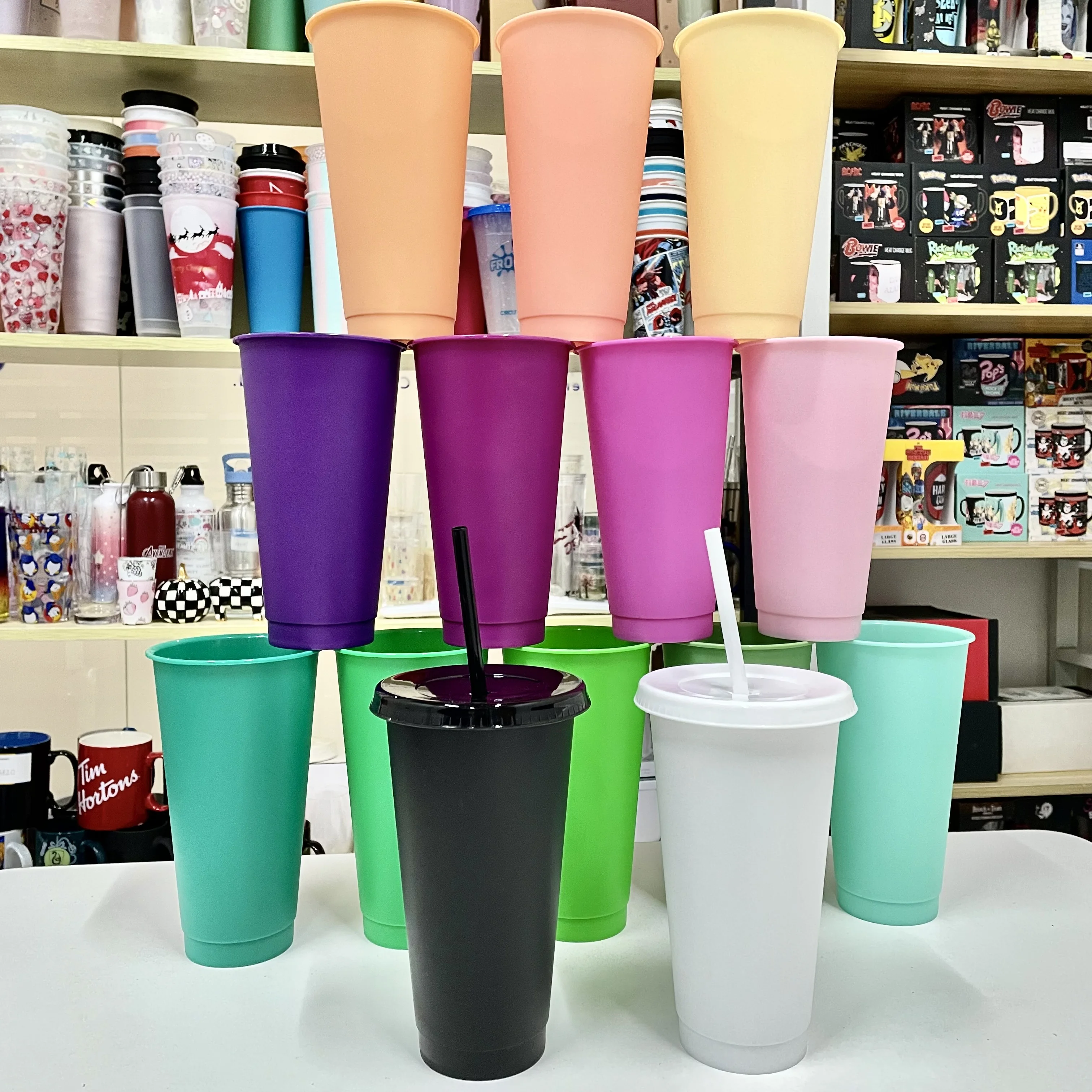 Reusable 24OZ Frosted Cold Cup - Perfect for Back to School