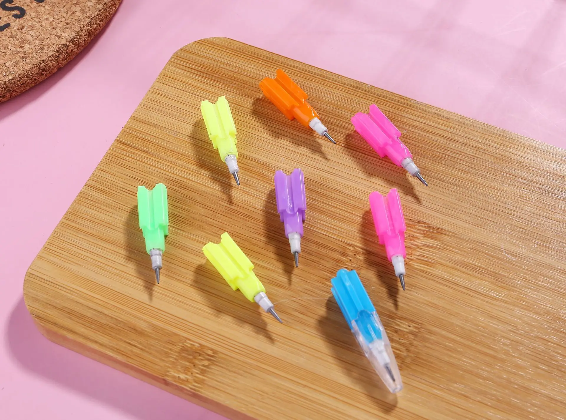8 Colors Stackable Pencil Rainbow Plastic Kids Stacking Point Pencils ...