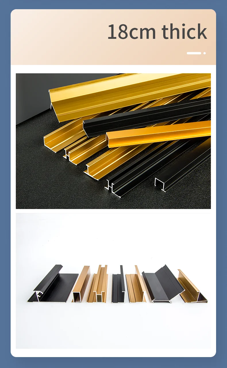Aluminum Alloy Corner Edge Closing Line Wainscot 9 12mm 18 I-line Wood ...
