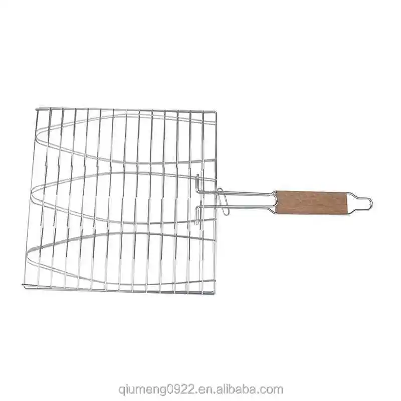 Handle Barbecue Tool Bbq Fish Grill Net Barbecue Grilling Fish Rack Non ...