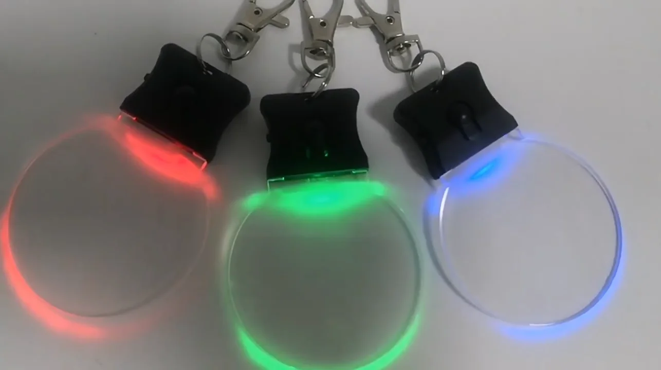 Linli Personalized Led Acrylic Keychain With Custom Logo Light Up Color ...