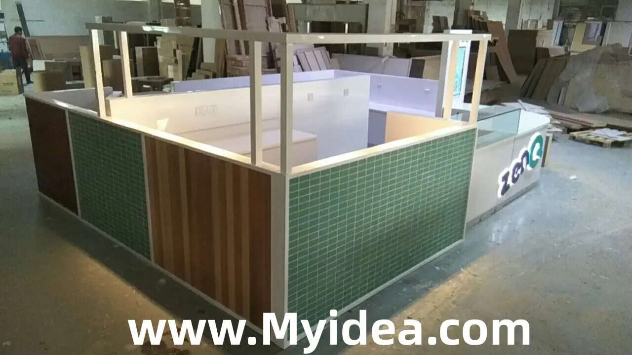 Custom Black Kiosk Cover with Lock, 10x18ft Size, Backlit Acrylic Logo ...