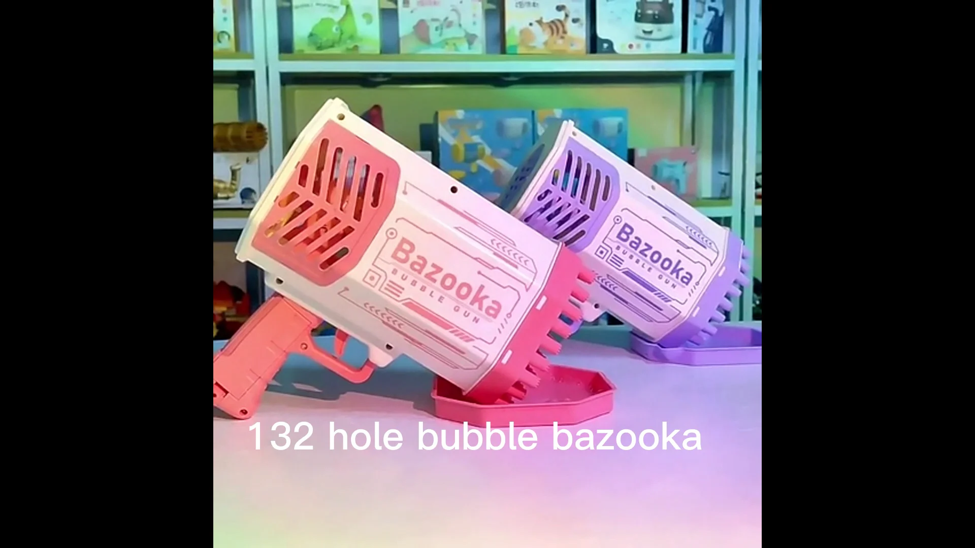 132-hole Electric Bubble Bazooka Gun Rocket Boom With Light Bubble ...