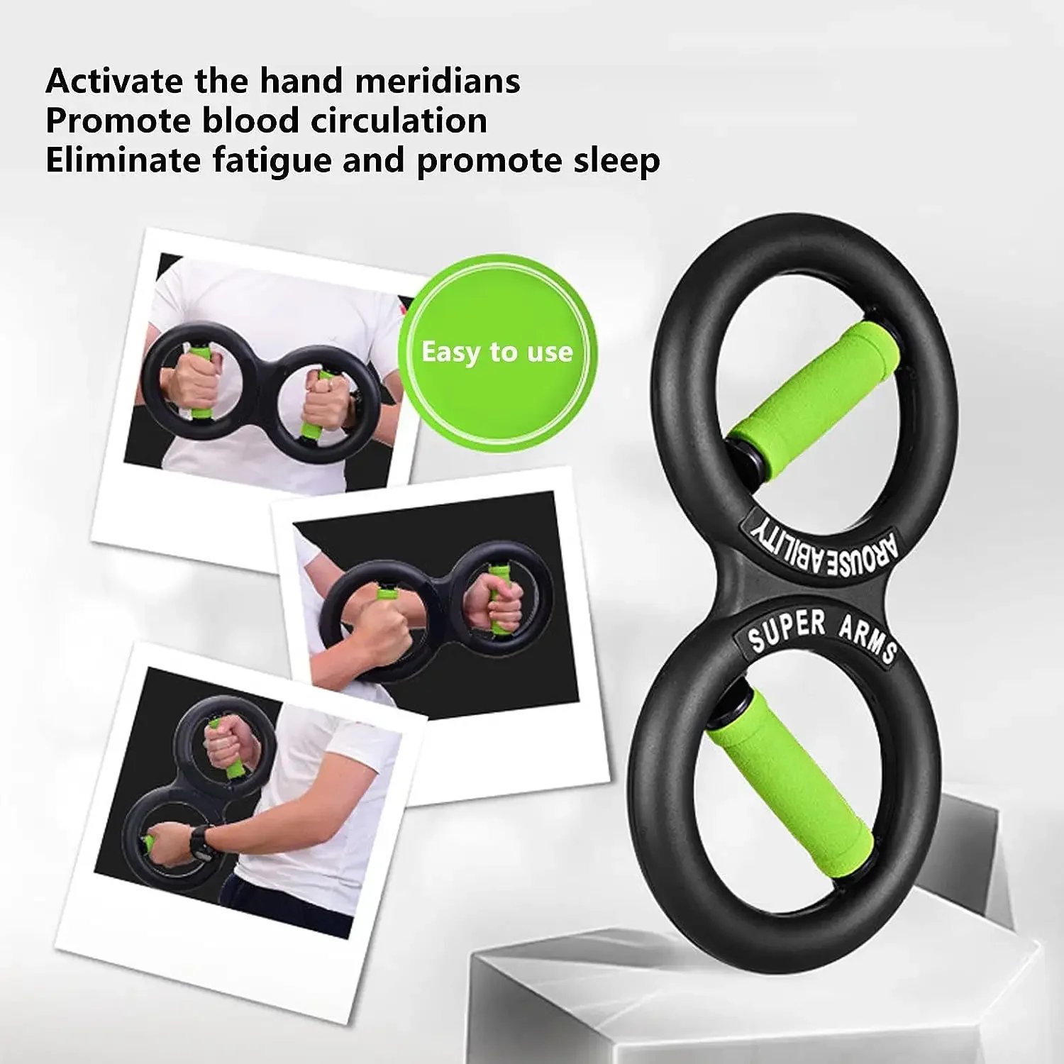 Snbo Hand & Forearm Trainer Gripper Exerciser 360 Degree Rotating Grips ...