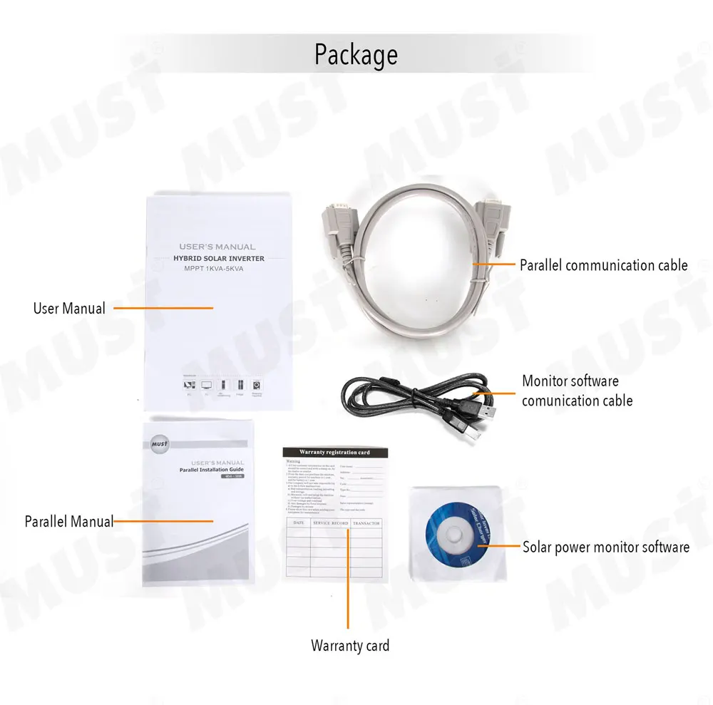 Must Pv18 Vpm Series 3kw 24v Pure Sine Wave Home Mppt Solar Inverter ...