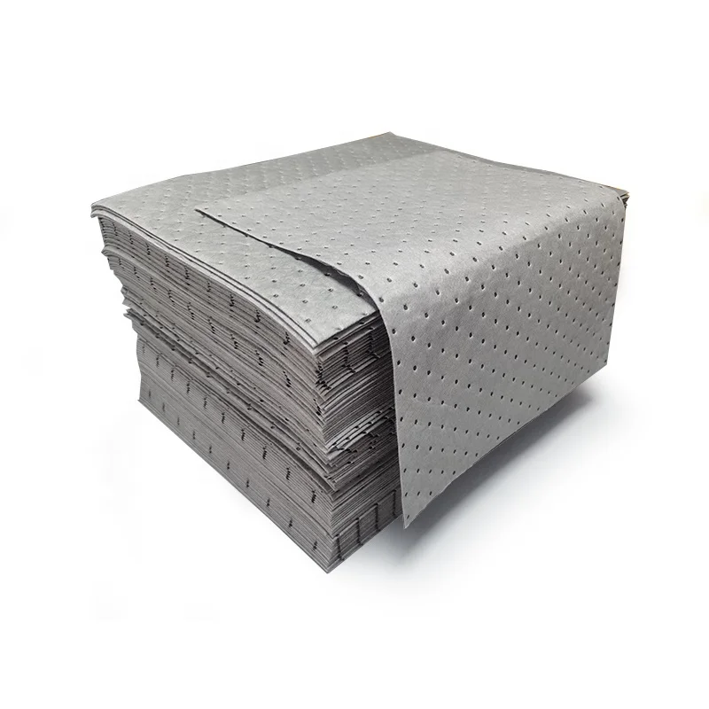 100 Pp Grey Universal Absorbent Pad Mat Sheet For Spill Management ...