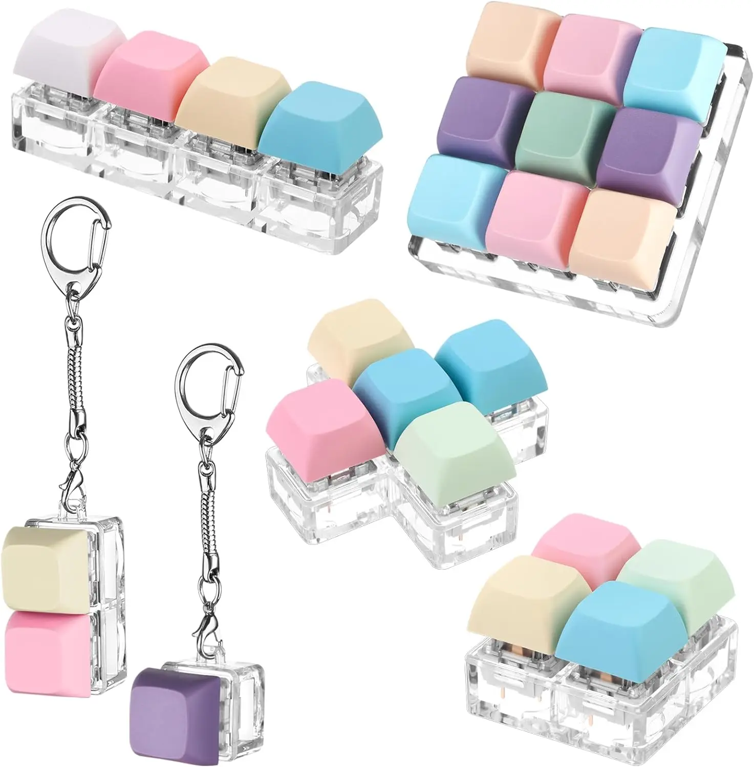 Square Shape Keyboard Fidget Keychain – Decompression Toys, Clicker ...