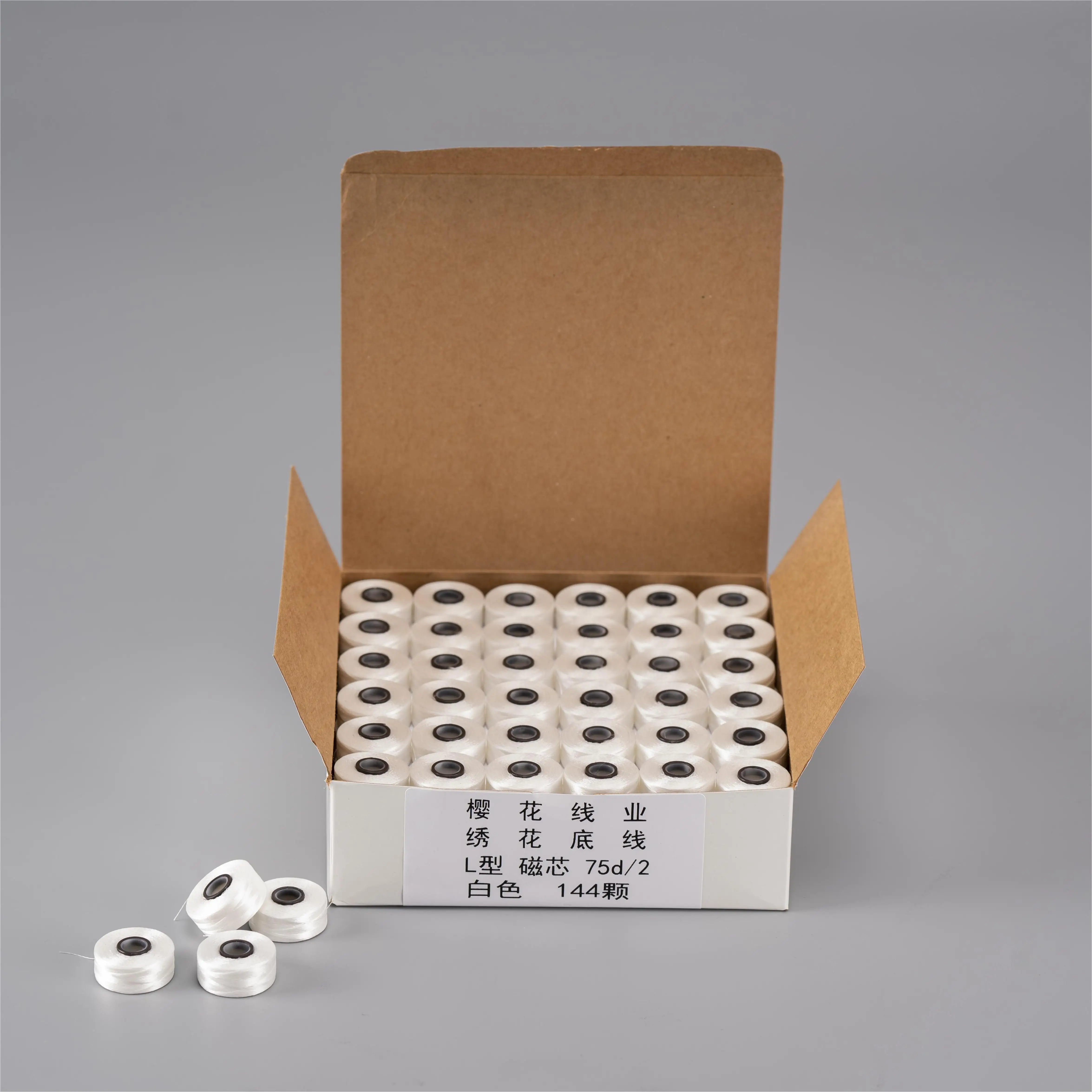 Pre Wound Bobbin Magnetic Side Less 70d/2 Type L Bobbin Thread - Buy ...