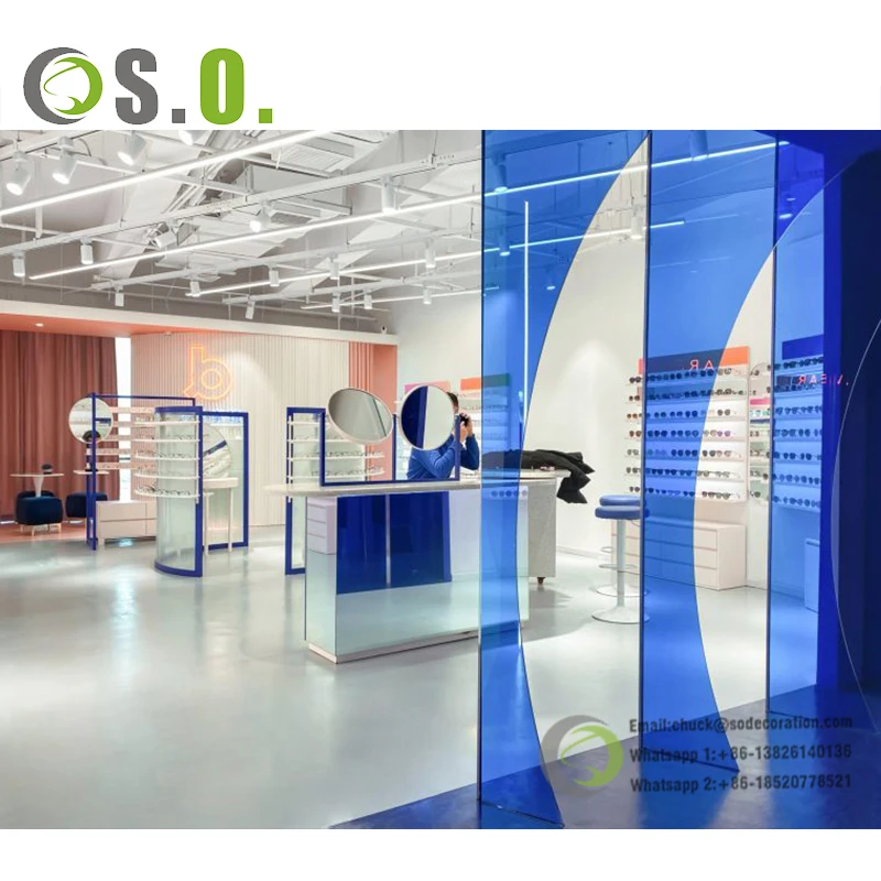 Customized Eyeglasses Display Case - Optic Display Cabinet