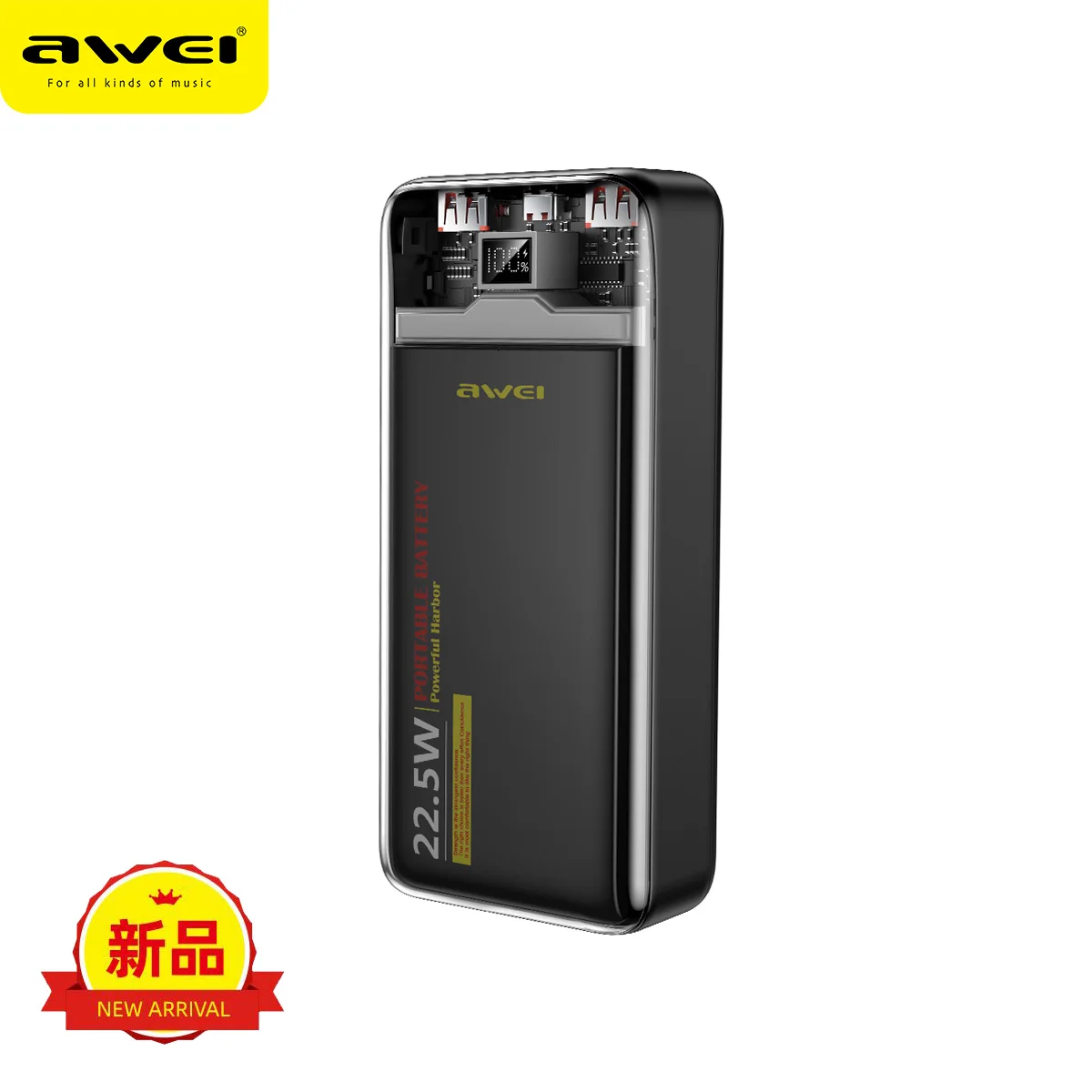 Awei Power Bank 20000mah P78k Pd22.5w Portable Fast Charging Type C ...