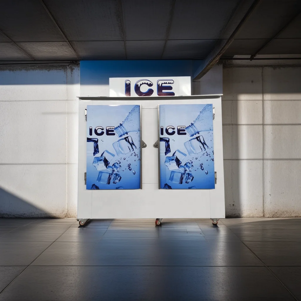 Double Doors Ice Factory - 65 Cu Ft Ice Storage Freezer