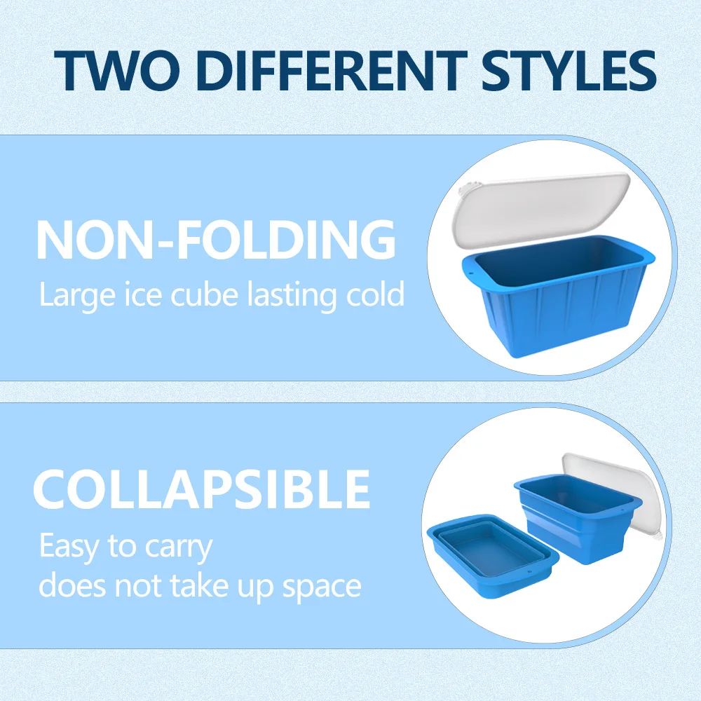 Foldable Extra Large Rectangular Ice Bath Moulds Ice Block Mold Molde ...