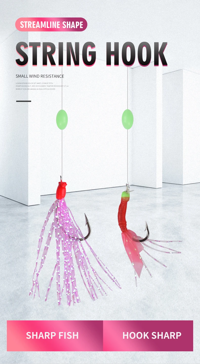 DN 6 Hooks Sabiki Rig Sea Fishing Sabiki Hook Luminous Sabiki Saltwater ...