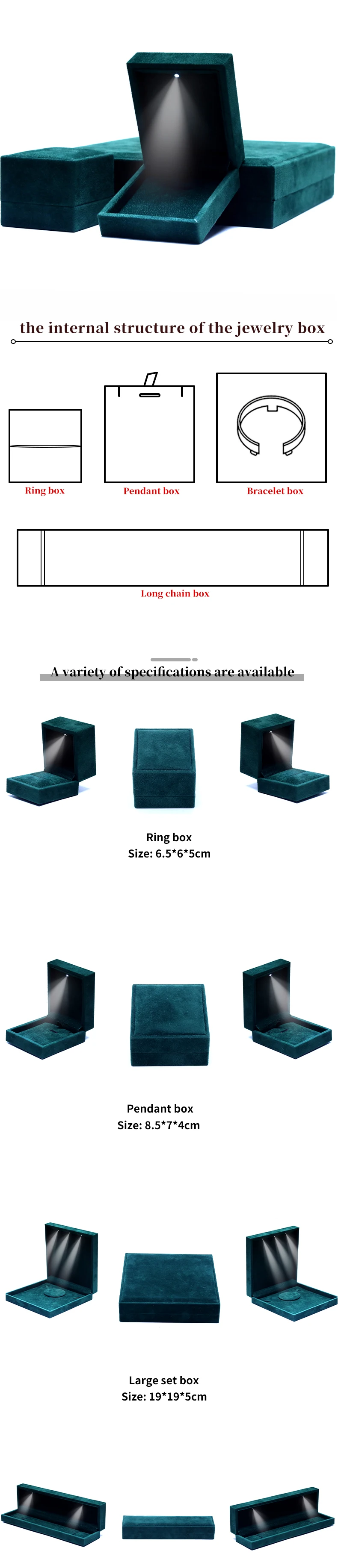 Custom Logo Green Velvet Lights Lints Flannel Case Jewelry