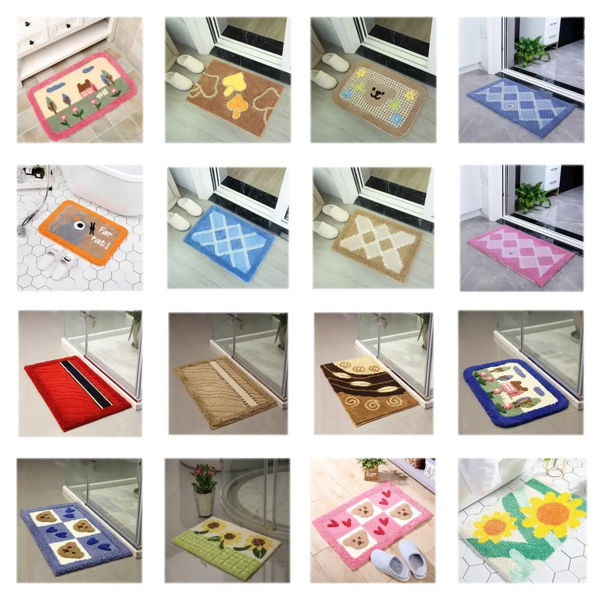 Tufting Process Various Styles of Floor Mat Modern Style Fluffy Tufting ...