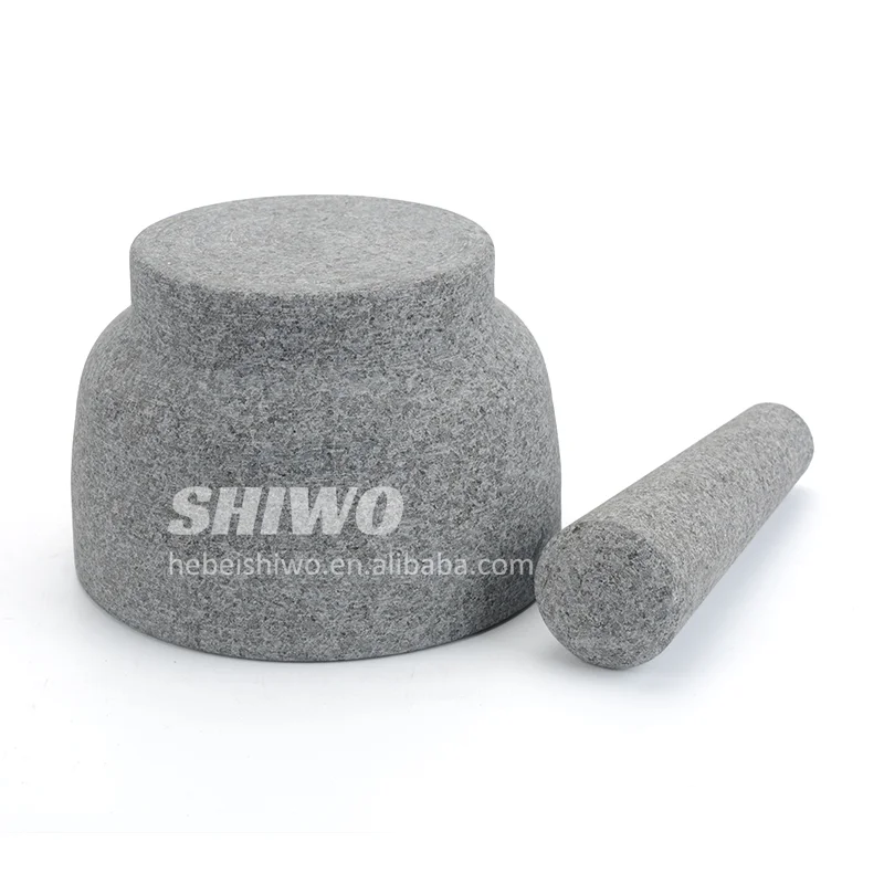 20cm Granite Grinder Bowl Molcajete Stone Bowl with Grinder Mortar and ...
