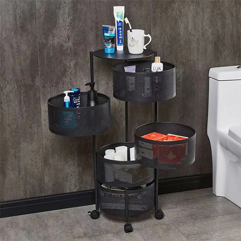 Multi-Layer Iron Tool Rack Folding Vegetable Fruit Rotatable Storage ...