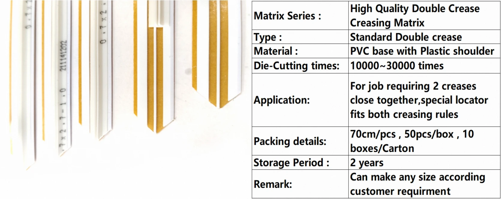 15mm Width Creasing Matrix for Die Cutting PVC Base Creasing Matrix ...