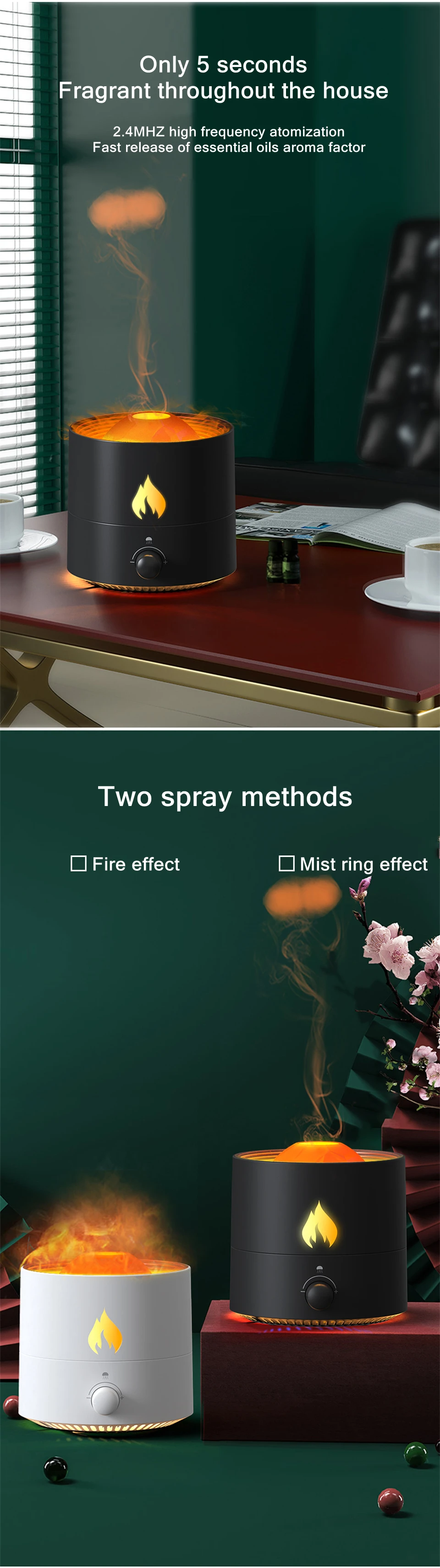 Jellyfish Smoke Ring Humidifier & Aromatherapy Diffuser 320 ML