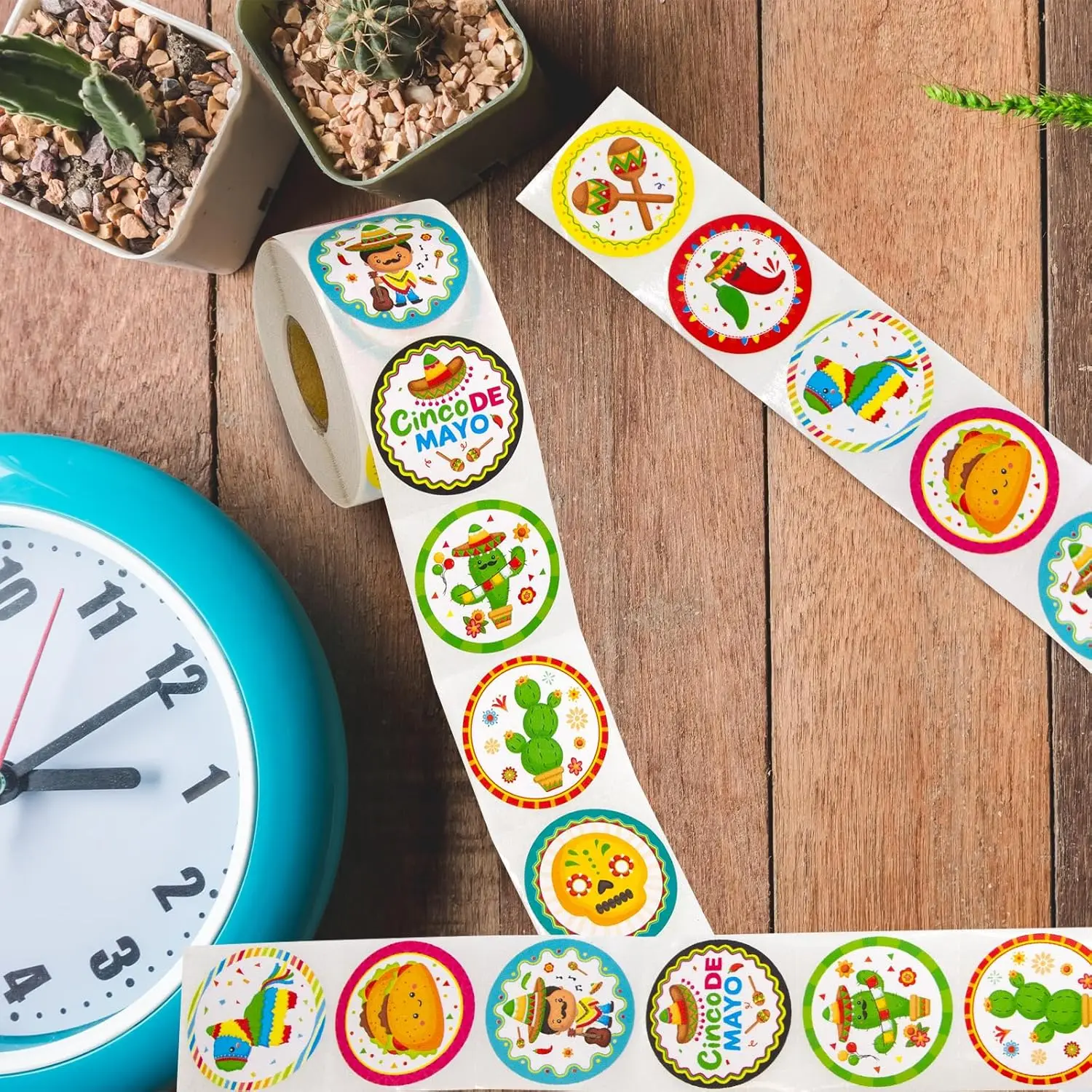 Fiesta Party Stickers Mexican Decorations Mexican Theme Stickers ...