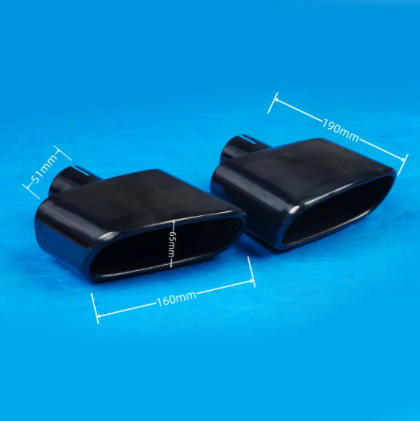 51mm Titanium Black Exhaust Muffler Tail Throat Modified Square Exhaust ...