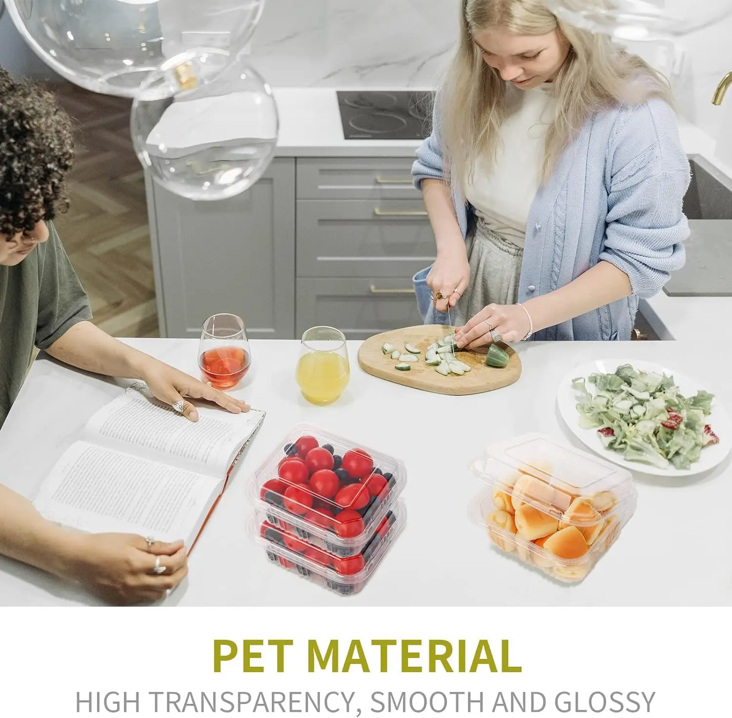 Recyclable PET Plastic Containers - Ideal for Fruit Packaging