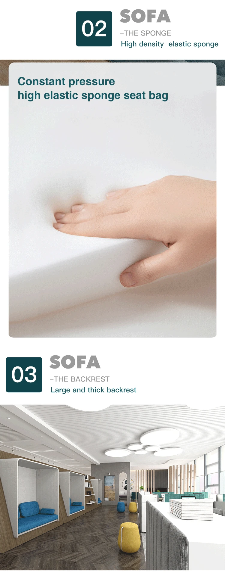 Office Furniture Sectional Meeting Sofa Pod Modern High Back Office ...