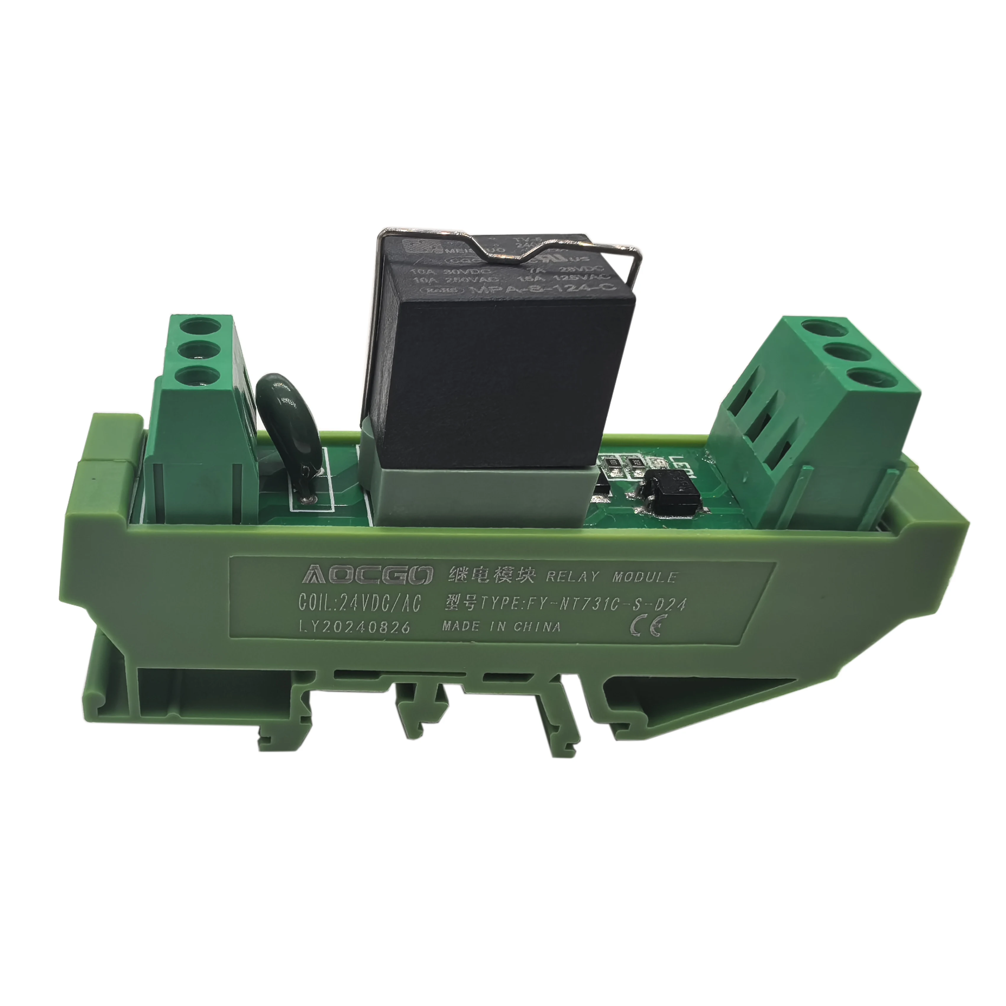 1 Channel 24VDC Relay Module - 10A 250VAC DIN Rail Mounting