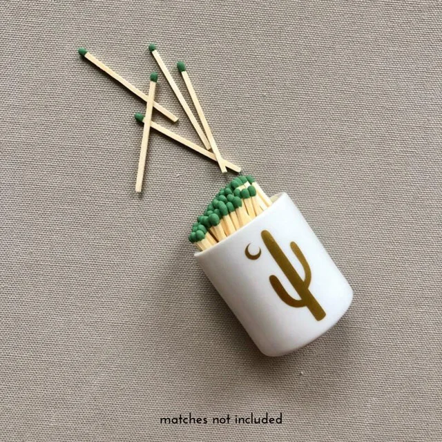 Ceramic Match Box - Customizable Match Holder with Tray