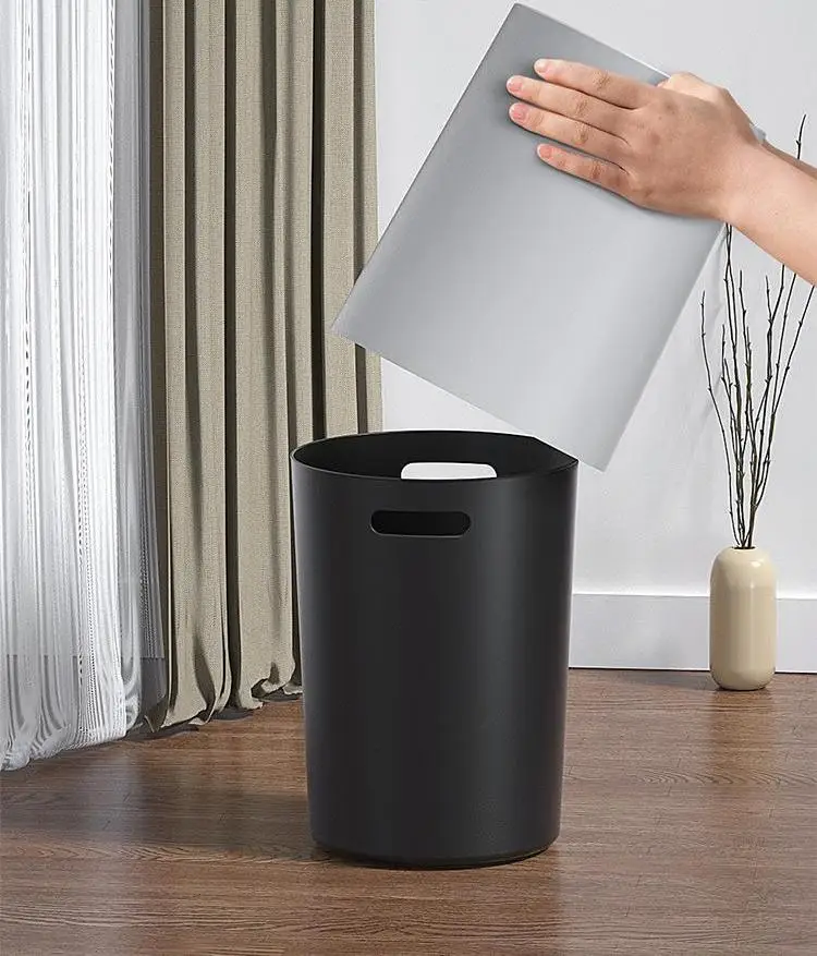 12L Double-Layer round Plastic Trash Can Simple No Lid Waste Bin ...