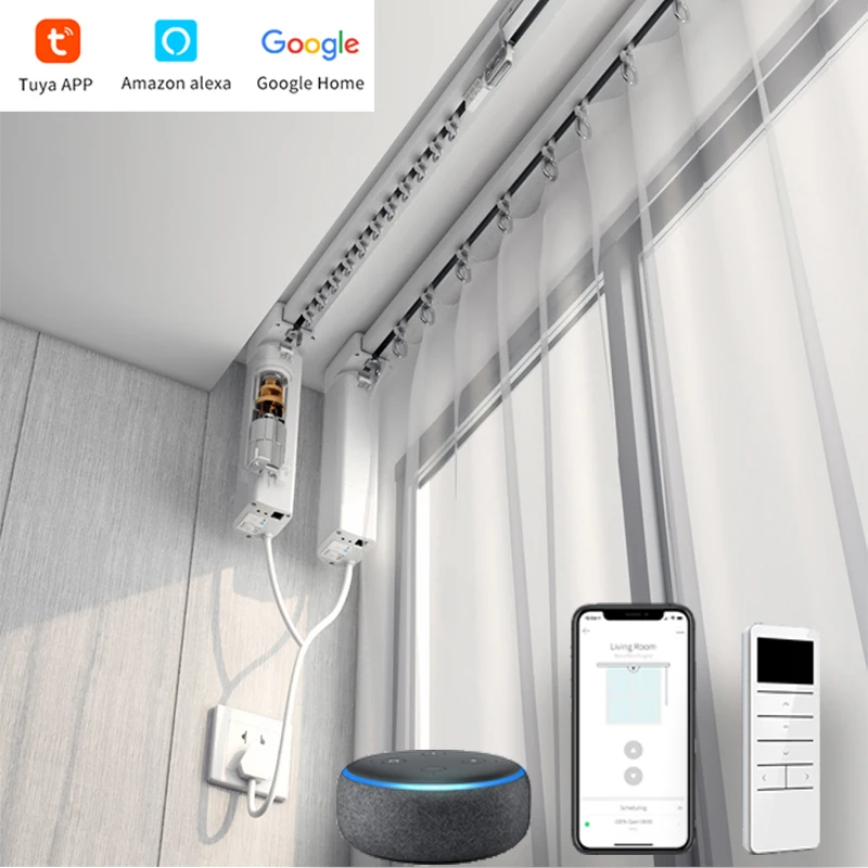 Tuya Wifi Electric Remote Control Vertical Curtain Blinds System