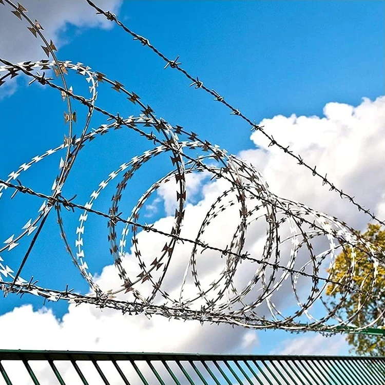 Prison Concertina Wire Mesh Fence Bto-22 Hot Dipped Galvanized Anti ...