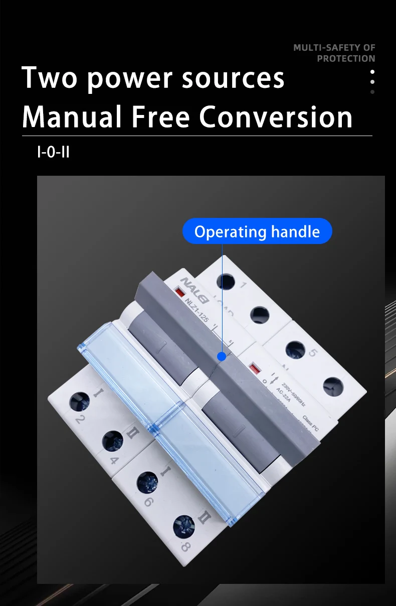400VAC 63A Dual Power Manual Transfer Switch - DIN Rail