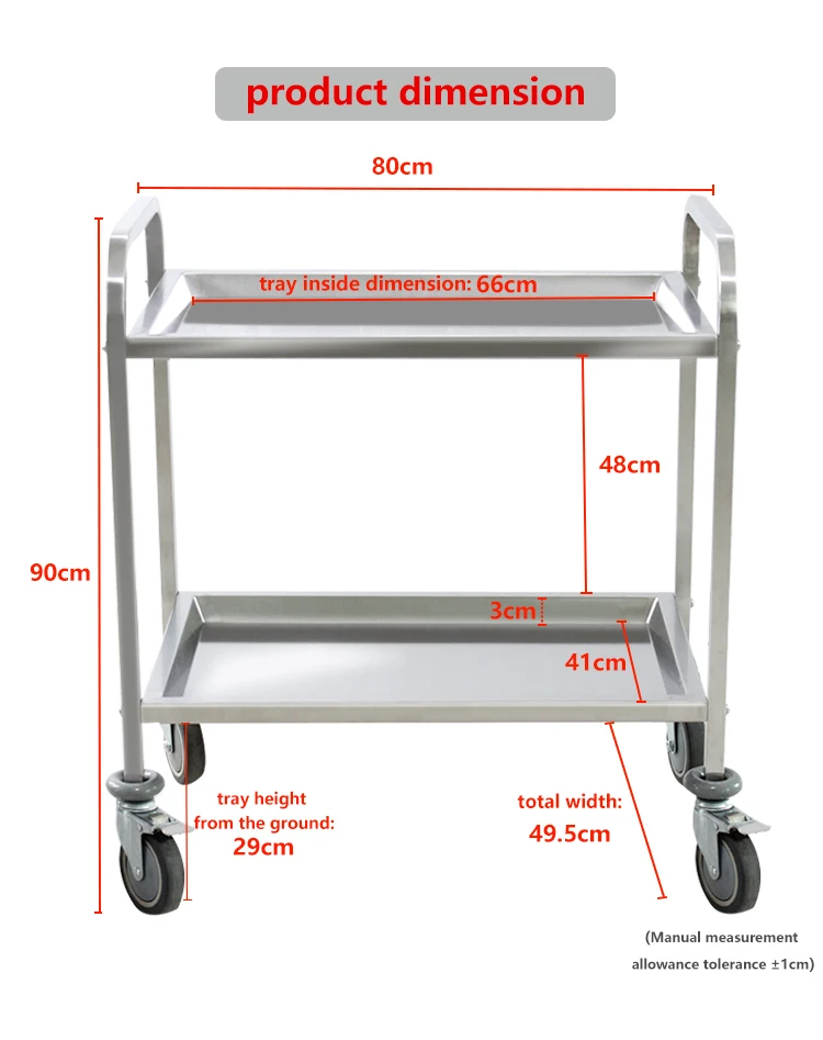 Metal SUS Cart CageTable Trolley with Wheels Caster Table with Shelf ...