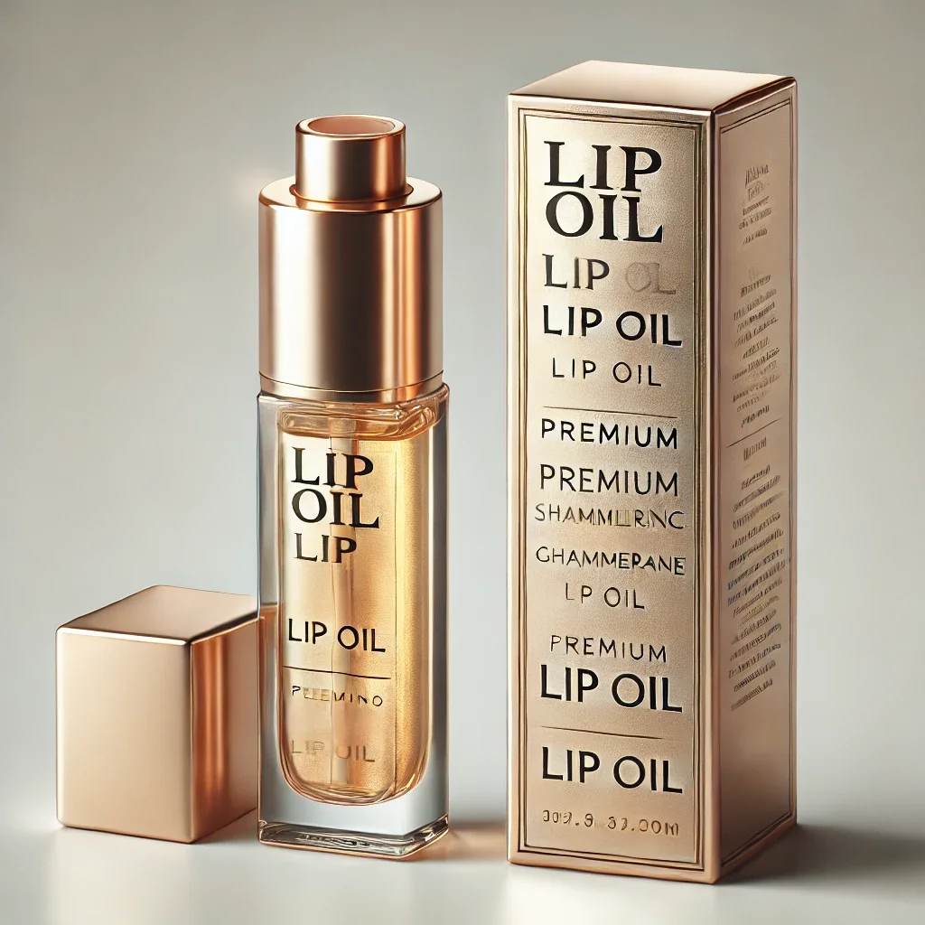 Custom Luxury Lip Oil Gold Foil Paper Box for Cosmetic Packaging 10ml ...