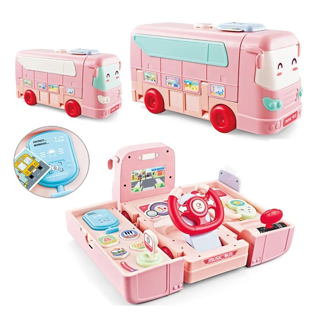 Cartoon Transfiguration Musical School Bus Toy Kids Educational Toy ...