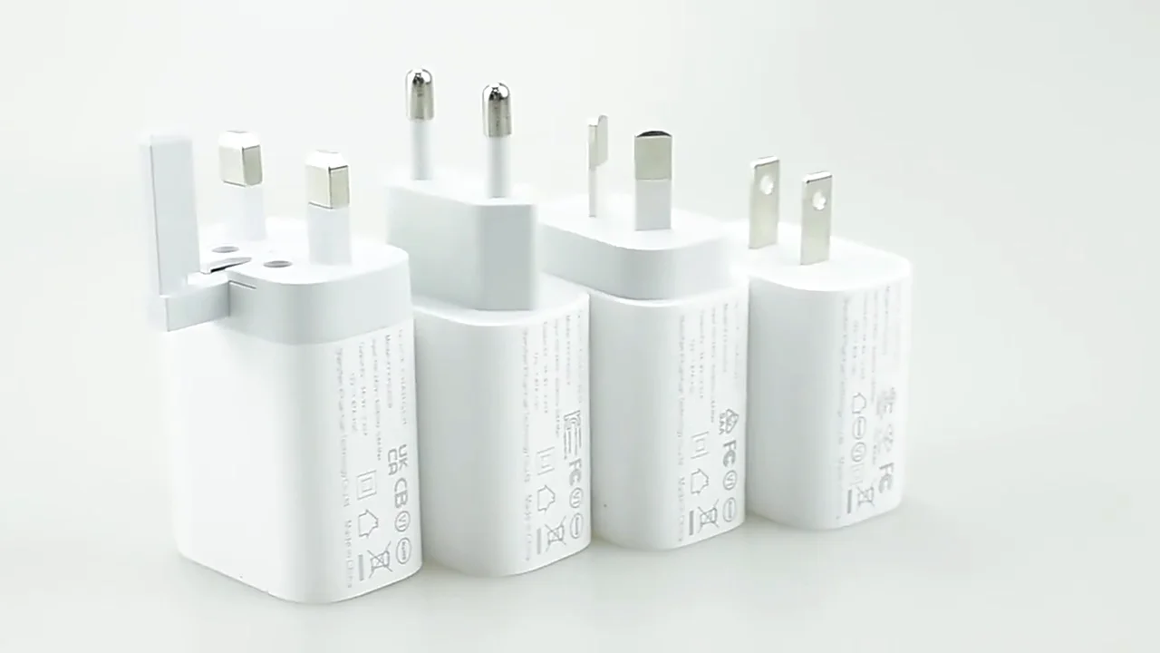 Foldable 3 Pin Wall Plug 30w Dual Ports Type C Usb A Qc3.0 Fast ...