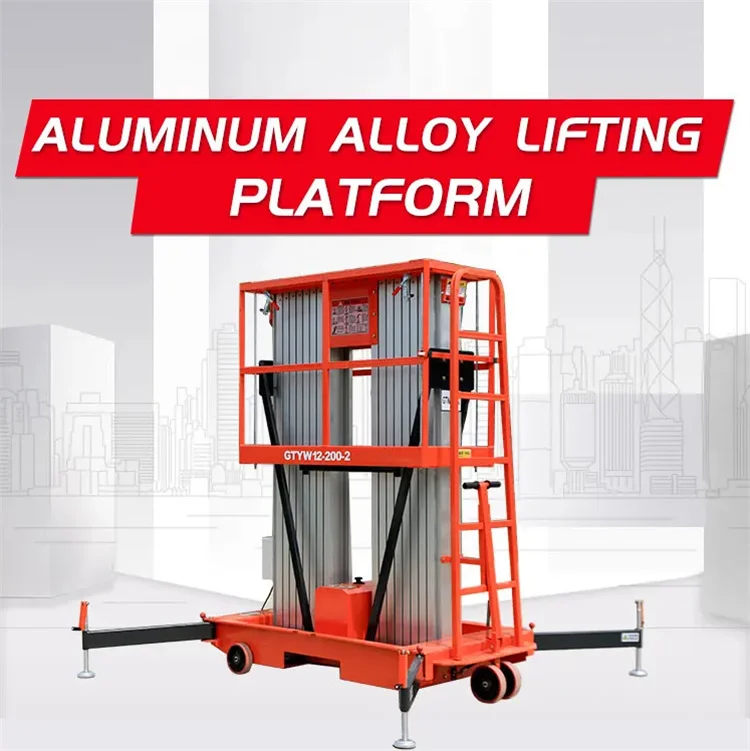 Aluminum Mast Ladder Platform Electric Hydraulic Work Platform For Man ...