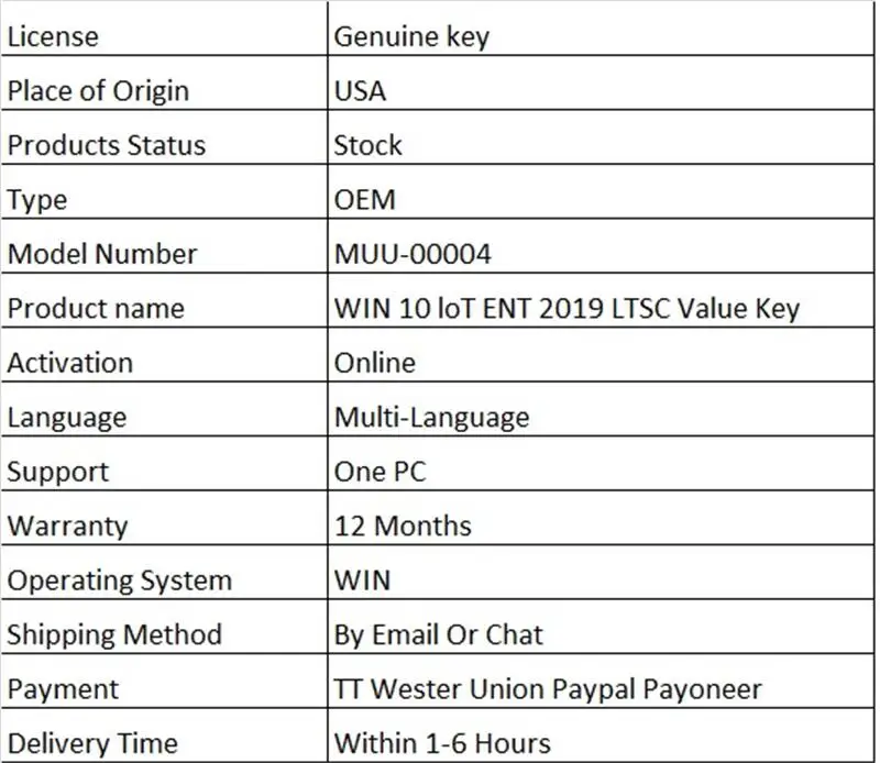 Genuine Win 10 Lot Ent 2019 Ltsc Value License Key Multi-language 100% ...