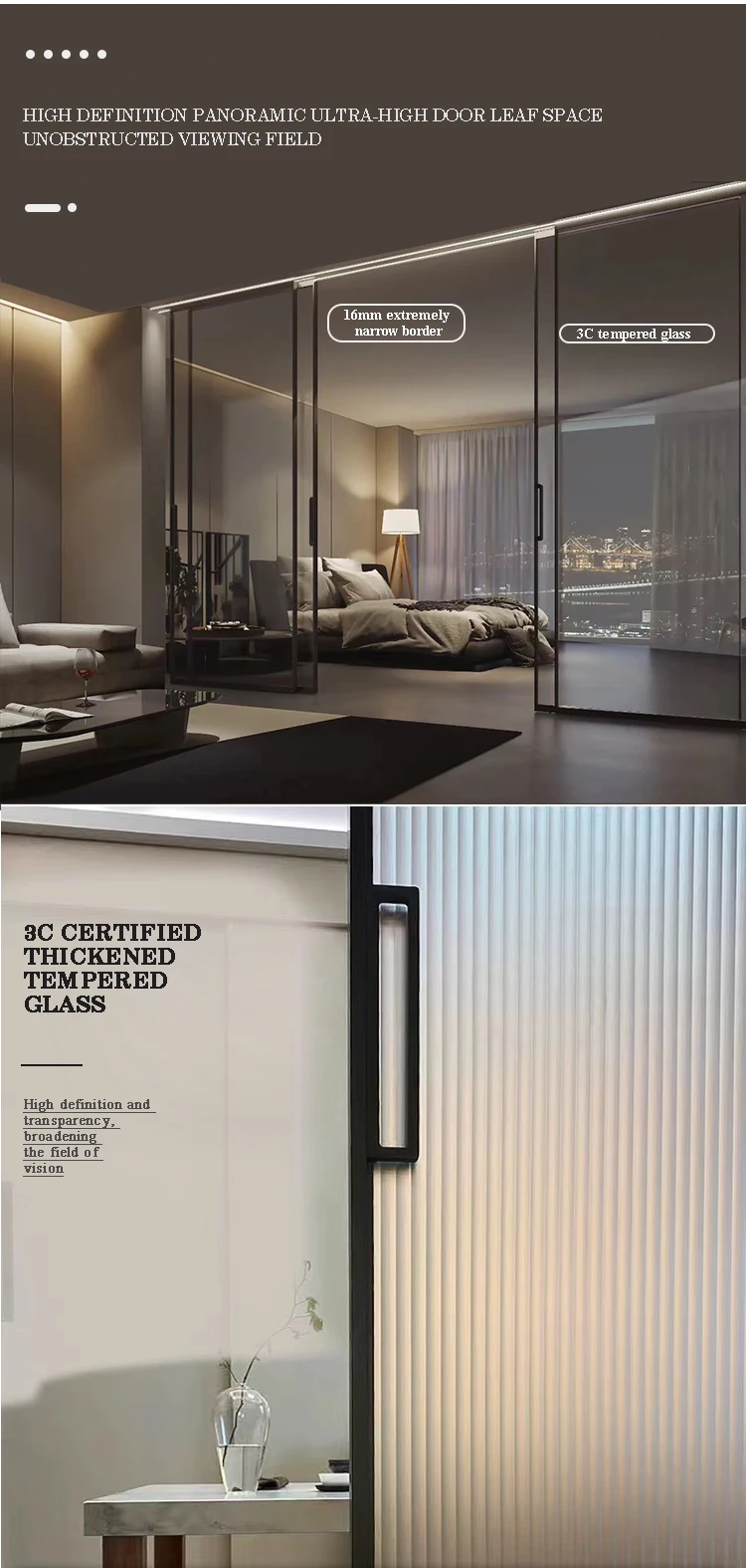 Aluminum Sliding Fold Air Ventilation Upper Rail 4 Panel Living Room ...