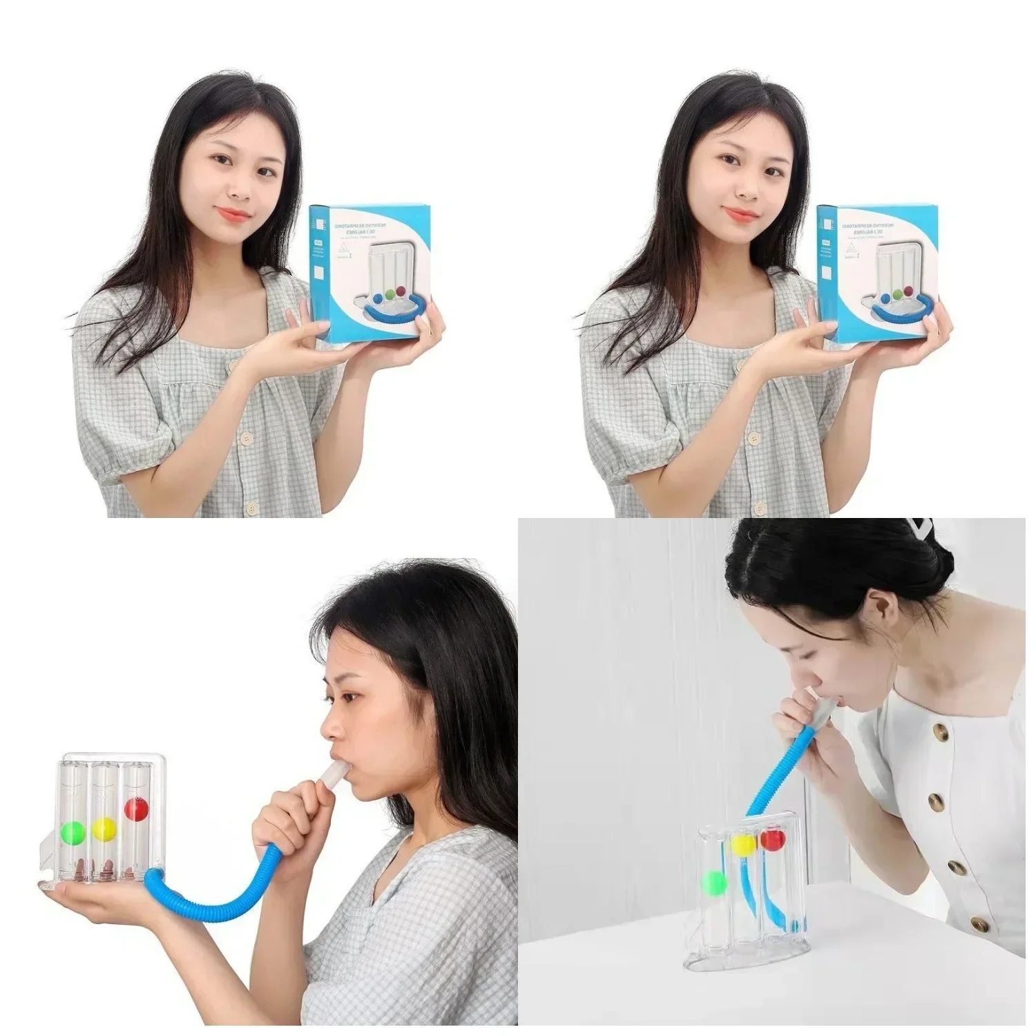 3 Balls Incentive Spirometer - Portable Breathing Trainer