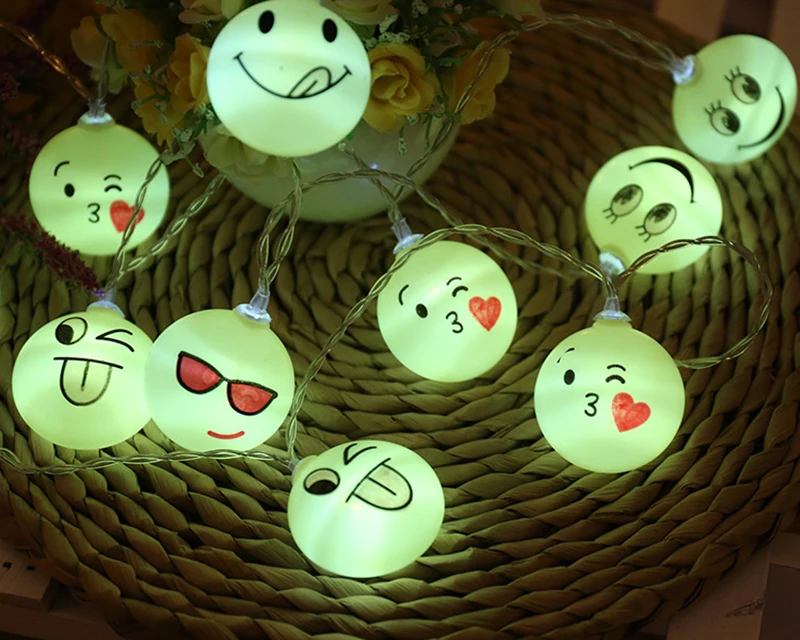 DM23157 Facial expression ball shaped LED string light-2AA-Taizhou Deco ...