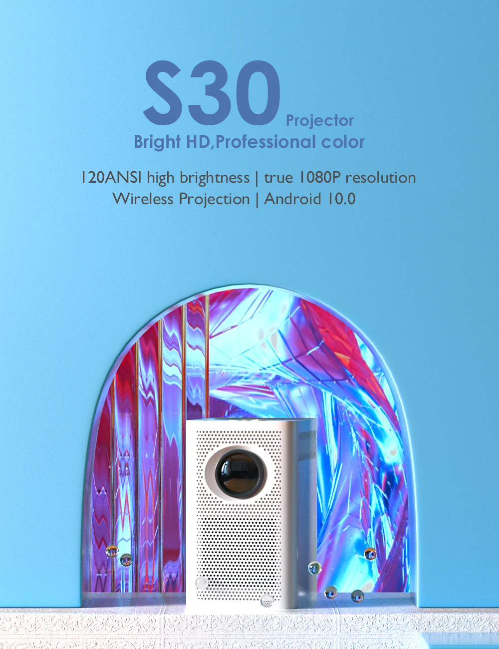 S30 Global Version 1080P DLP Android Projetor Android System Smart TV ...