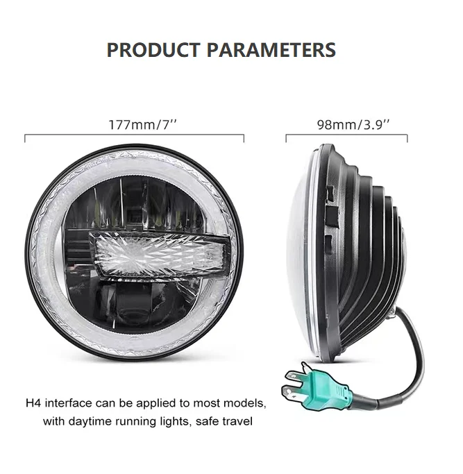 Alibaba.com: MOXI IOL Crystal Ring 7 inch Round LED Headlight DOT High ...
