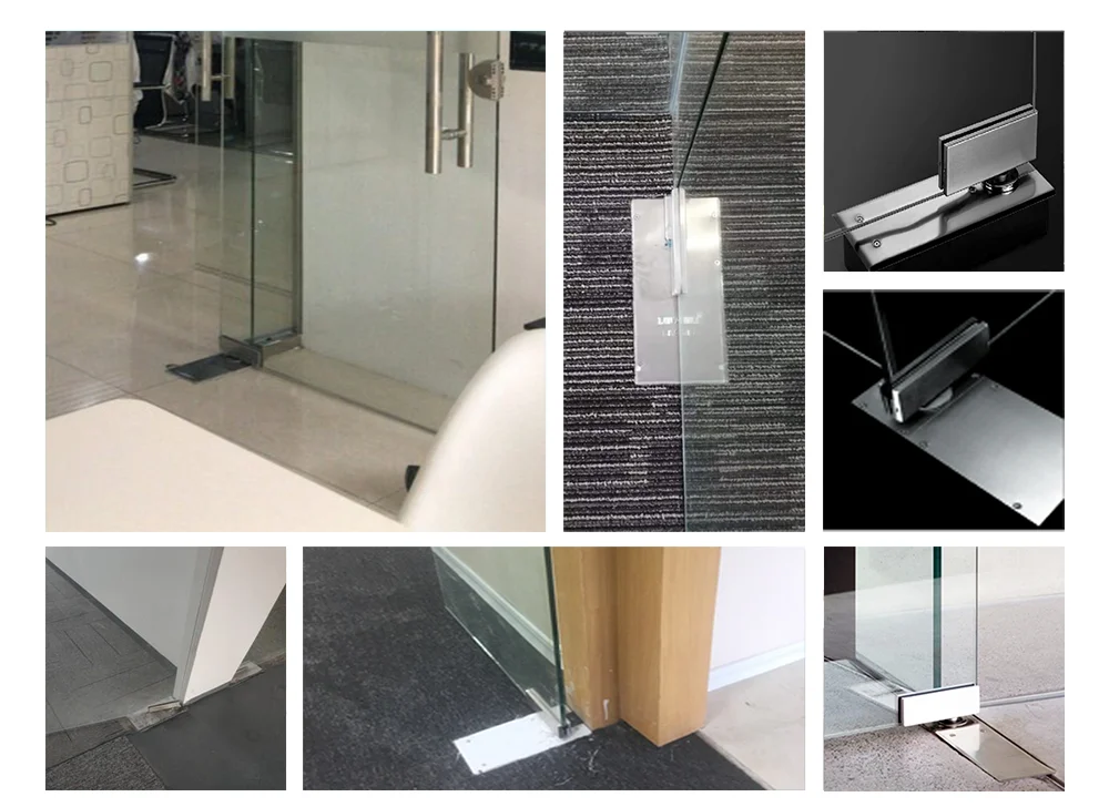 Universal Floor Hinge Pivot Magnetic Concealed Glass Door Closer Floor ...