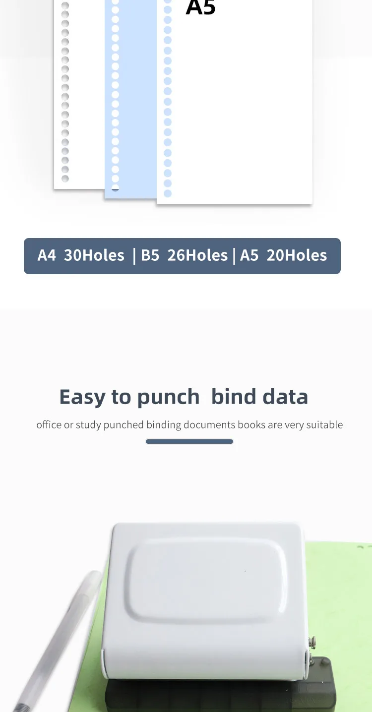 Saitao Manufacturer A4 A5 B5 Office Documents Binder Puncher Metal ...