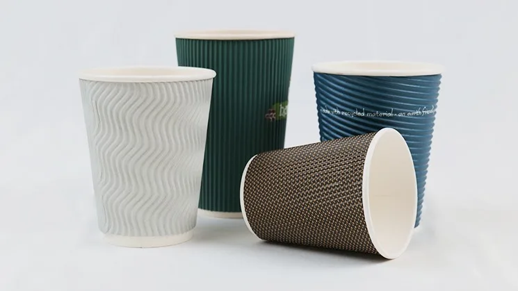 12oz Bubble Tea Disposable Paper Cup Hot Drink Paper Cup Double Wall ...