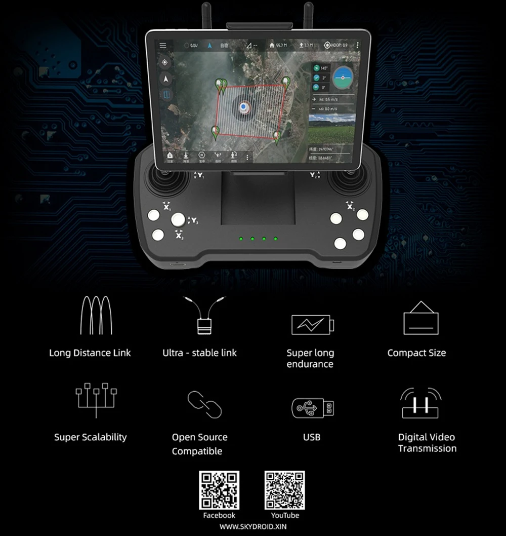 Skydroid T12 12ch Remote Control With Receiver 20km Digital Map ...