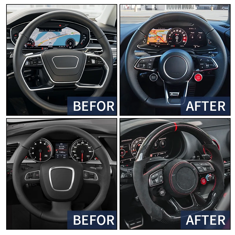 R8 Steering Wheel for Audi A4 A3 8V A5 B8 B9 A6 C8 A7 A8